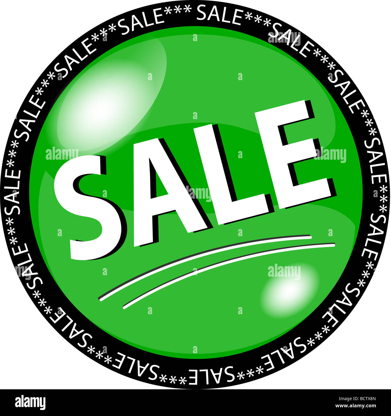 illustration of a green sale button Stock Photo - Alamy