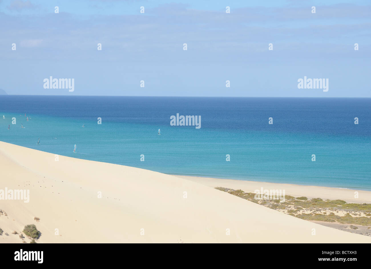 Beach Playa de Sotavento, Canary Island Fuerteventura, Spain Stock ...