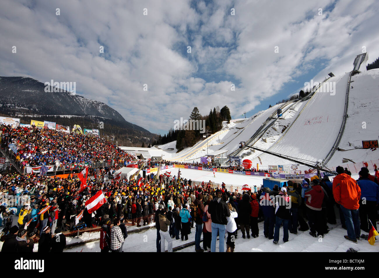 Slalom on Gudiberg, World Cup ski, winter sports, grandstand ...