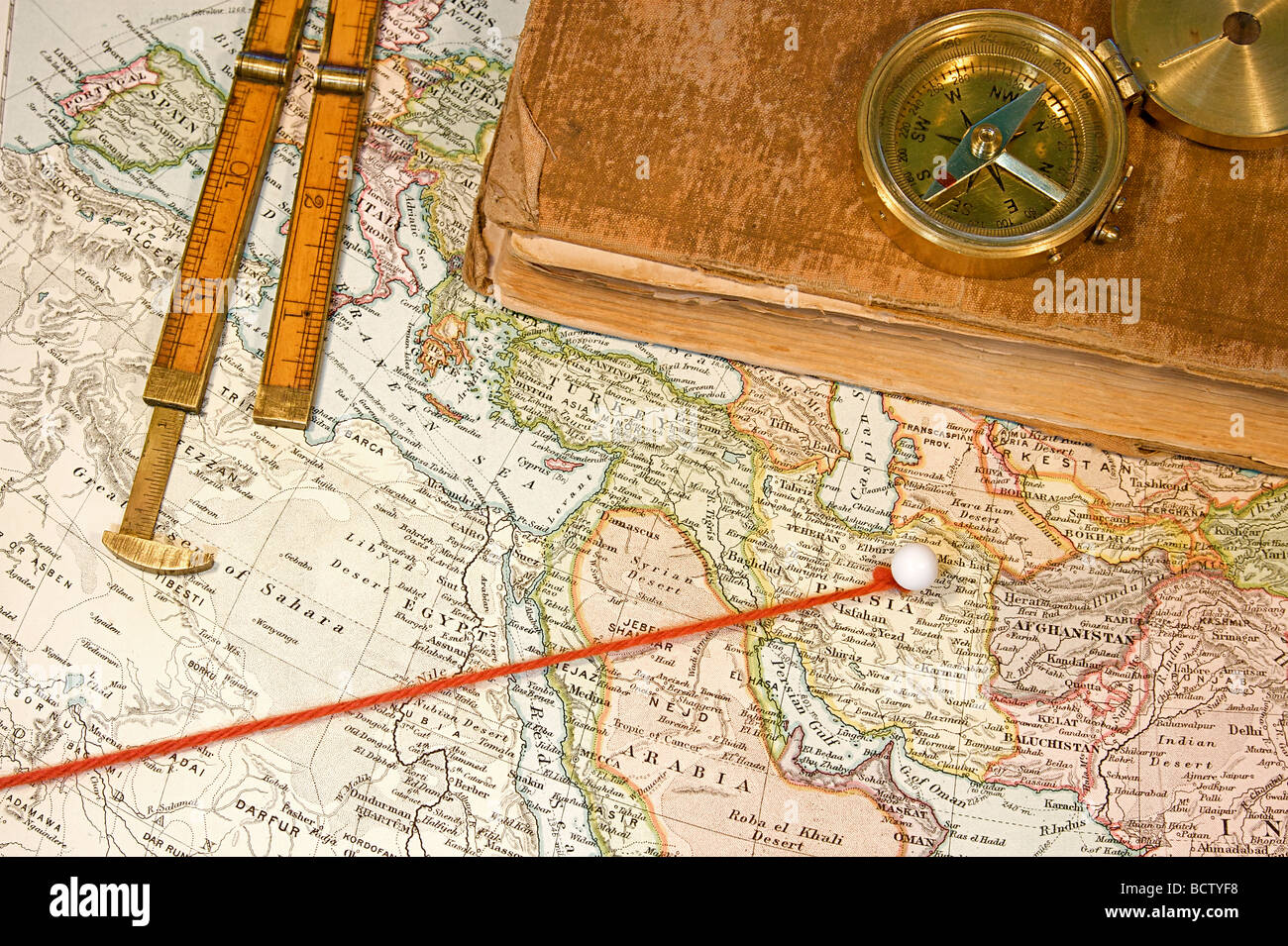 Compass Old Map Italy Stock Photos & Compass Old Map Italy Stock Images ...