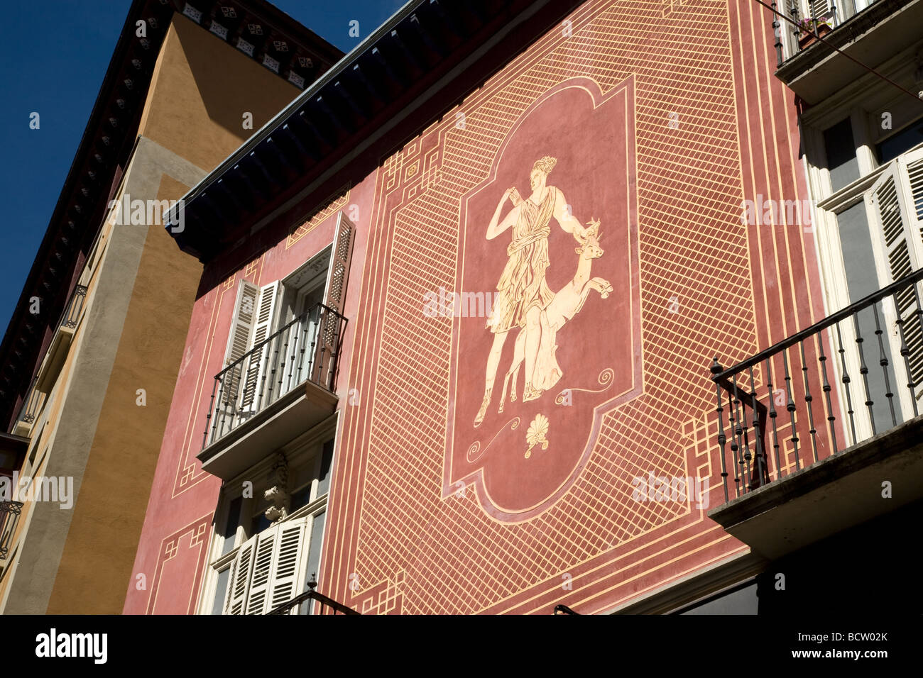 Design on City Centre Facade Pamplona Navarra Spain Stock Photo - Alamy