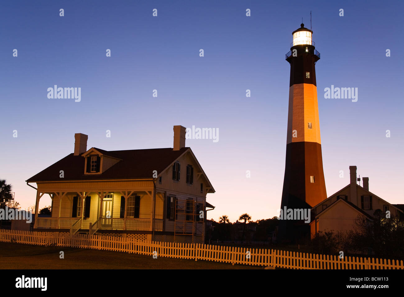 Low angle view of a lighthouse, Tybee Island Lighthouse, Georgia, USA ...