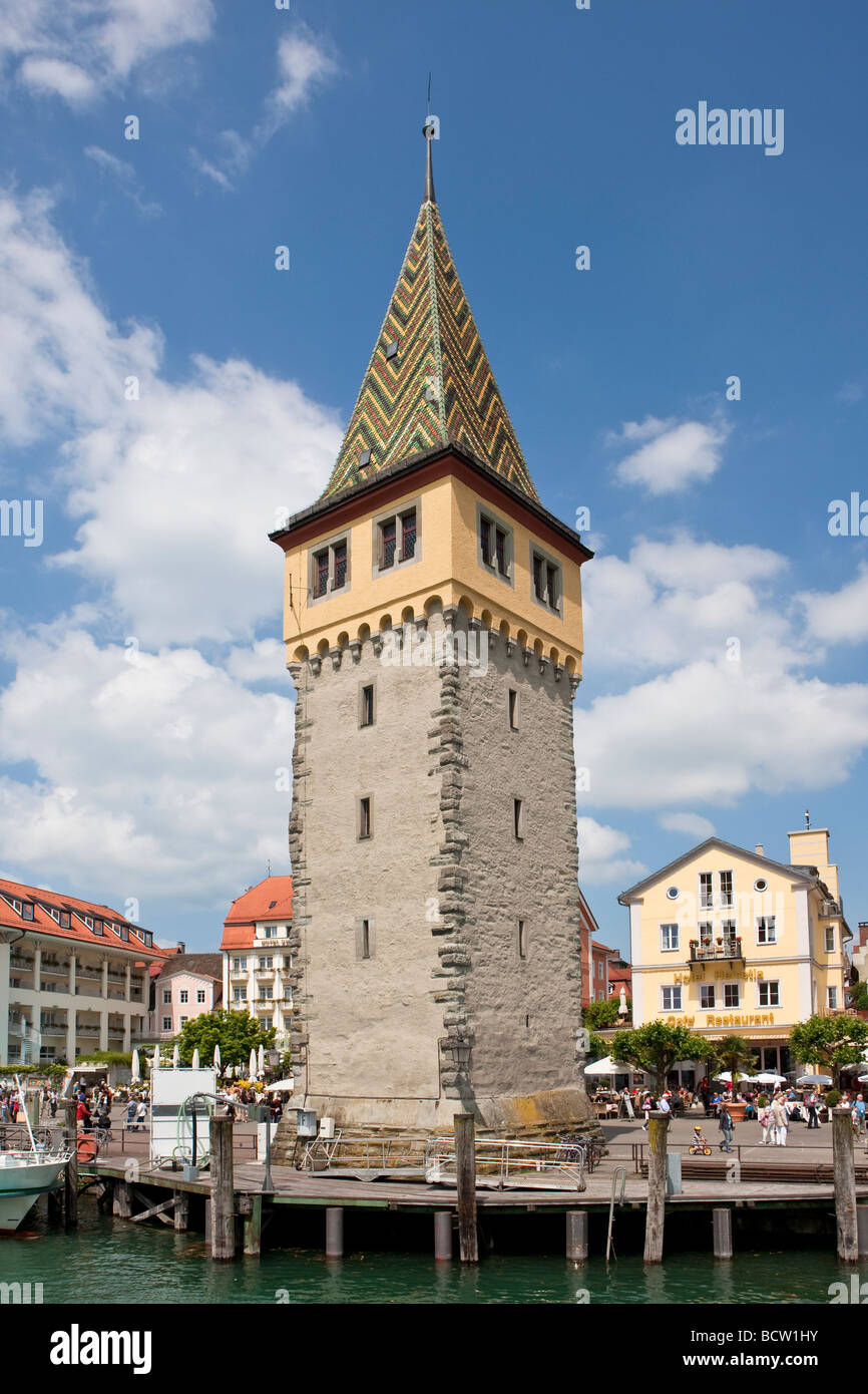 Mangturm Tower in Lindau Harbour, Lindau on Lake Constance, Bavaria ...