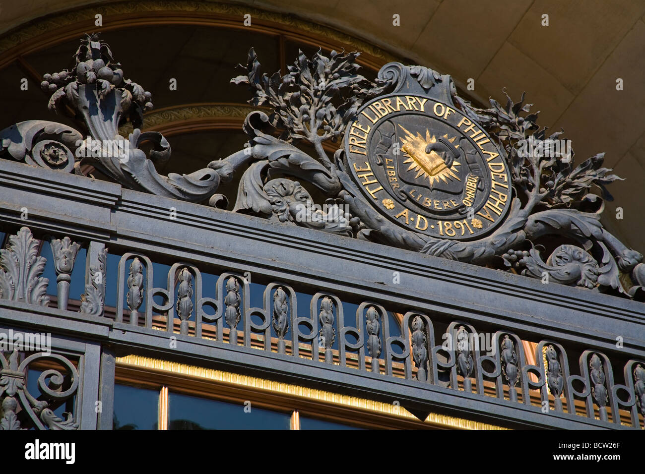 Details of the carving at the entrance of a library The Free Library Of ...