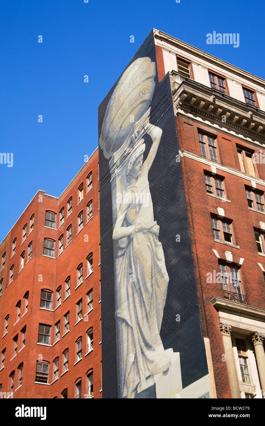 Mural of the Declaration of Independence on a building, Arch Street ...