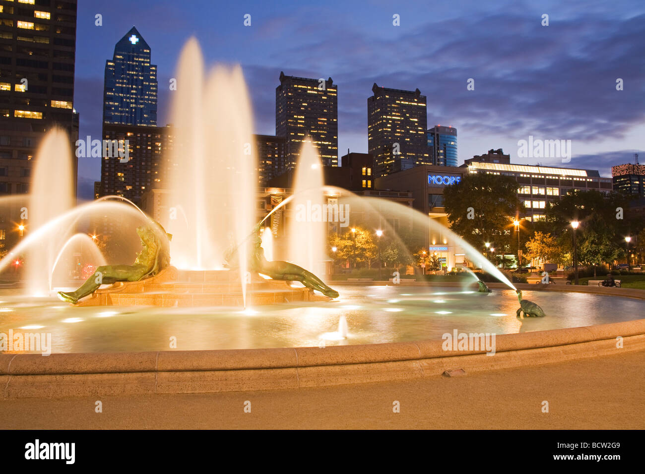 Fountain in a park, Logan Square Fountain, Museum District, Center City ...