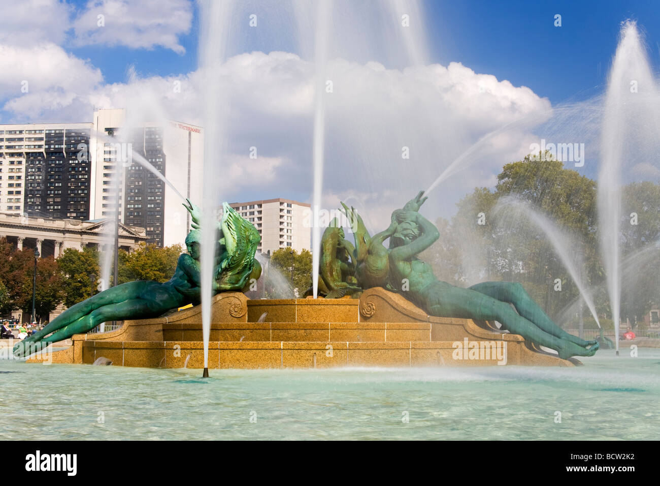 Fountain in a park, Logan Square Fountain, Museum District, Center City ...