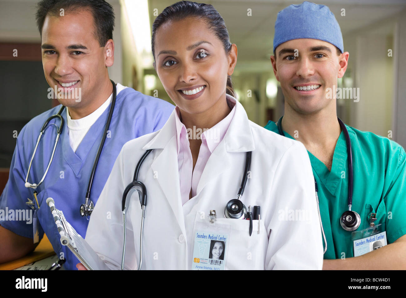Portrait of three doctors Stock Photo - Alamy