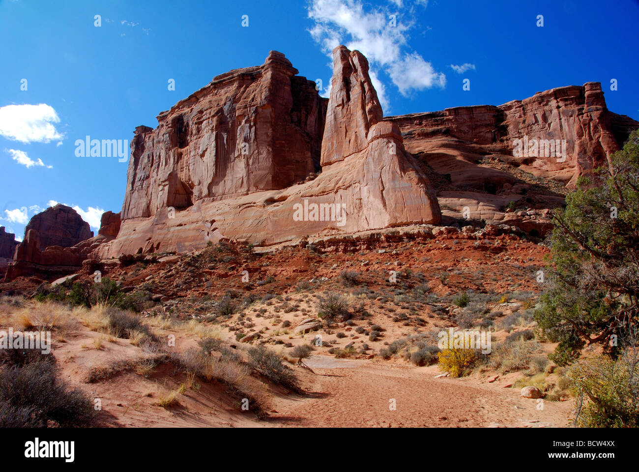 Rock formations on a landscape, Arches National Park, Utah, USA Stock ...