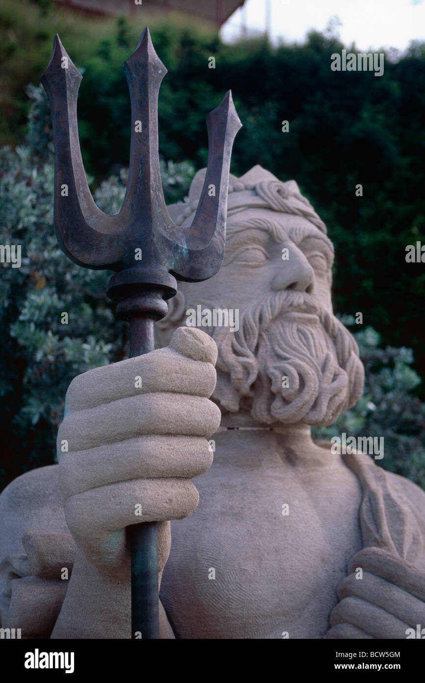 Low Angle Close Up View of a Neptune Statue, Royal Naval Dockyard ...