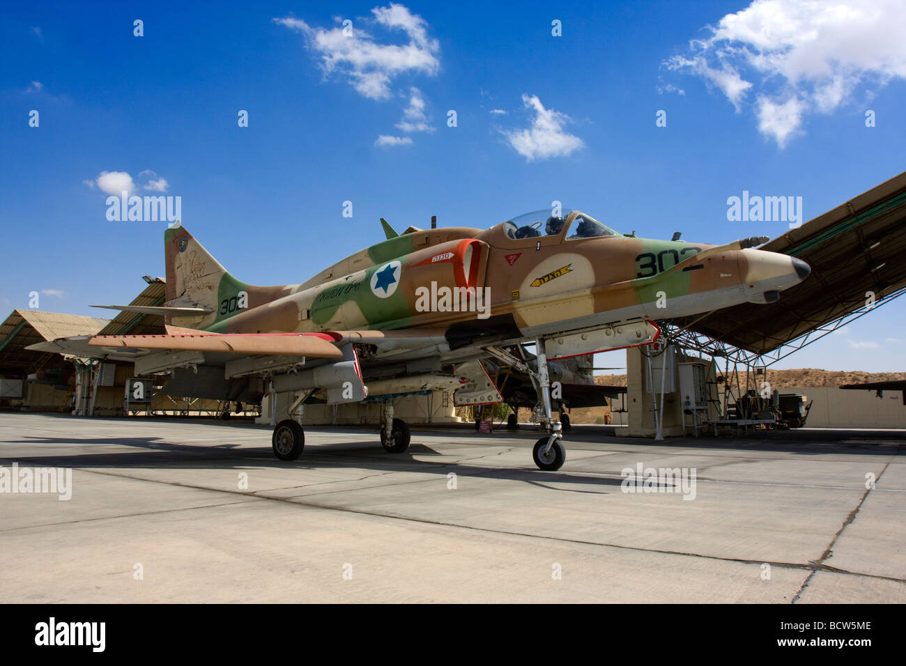 Israeli Air Force Mcdonnell Douglas Skyhawk fighter jet on the ground ...