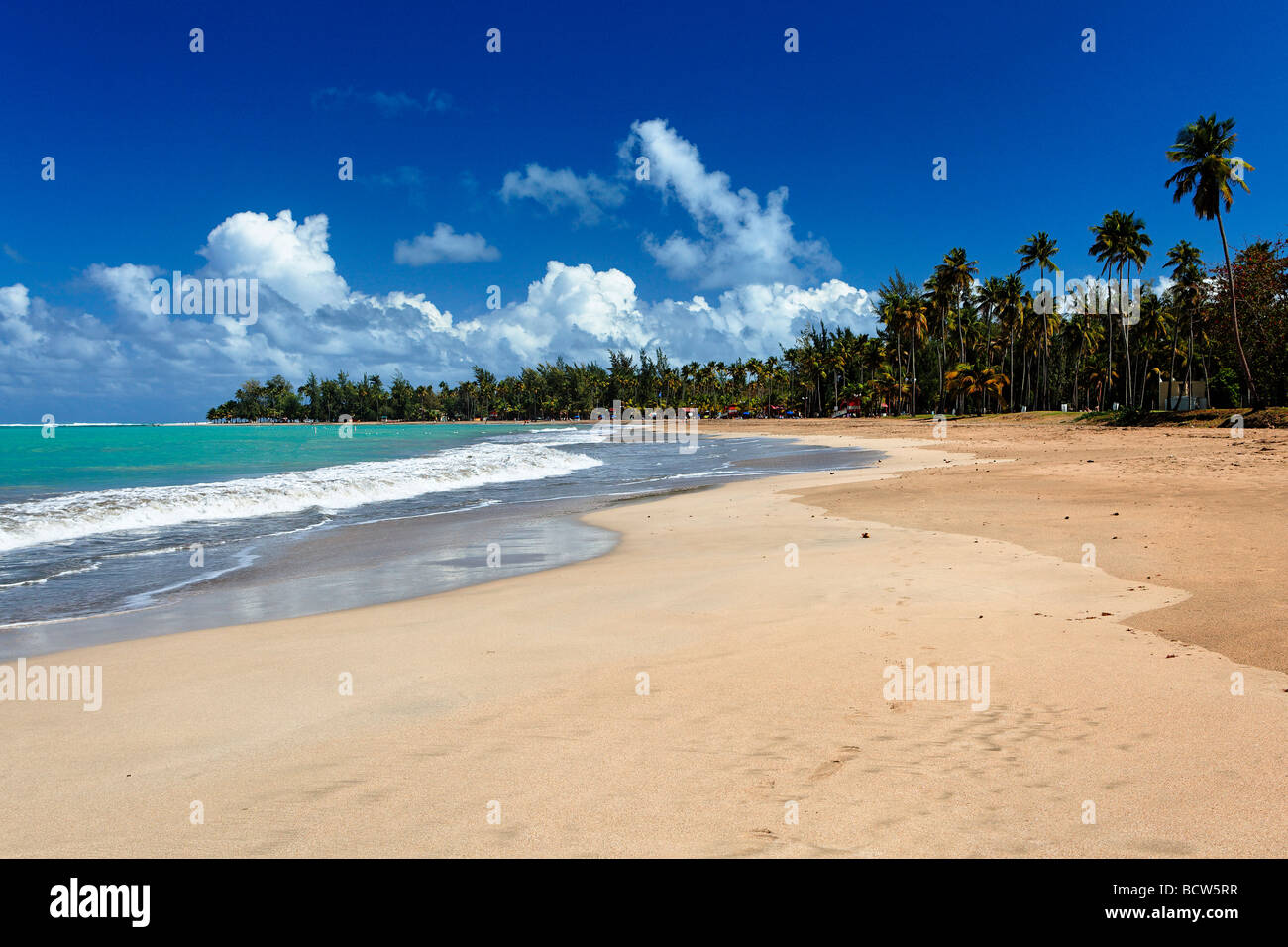 Wide Angle View of a Tropical Beach, Luquillo, Puerto Rico Stock Photo ...