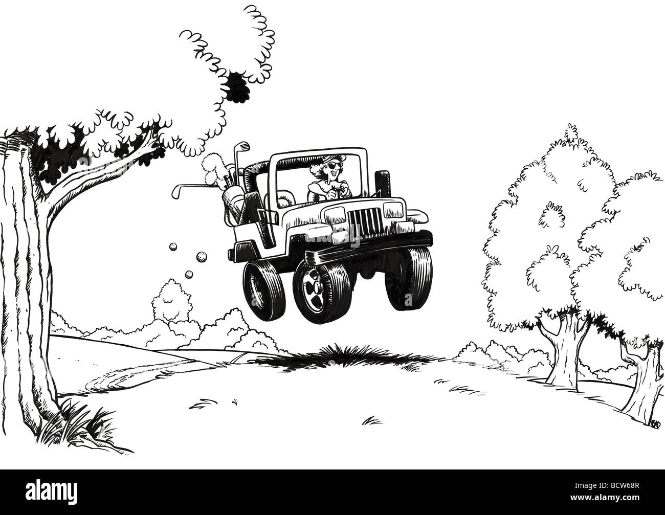 Fore-wheeling b-w by Brian Diskin, illustration Stock Photo - Alamy