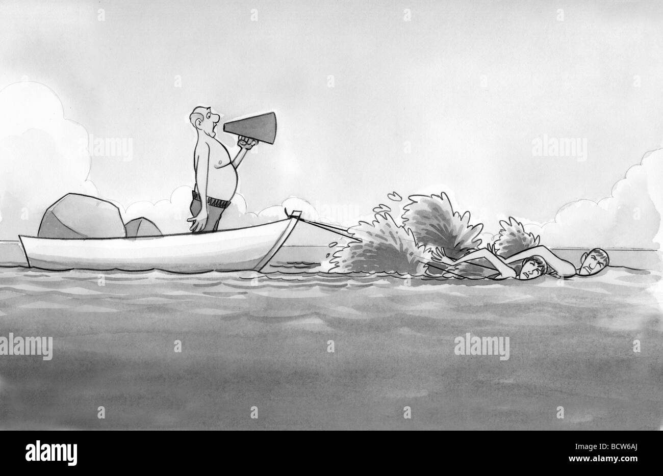 Swim 2 by Brian Diskin, illustration Stock Photo - Alamy