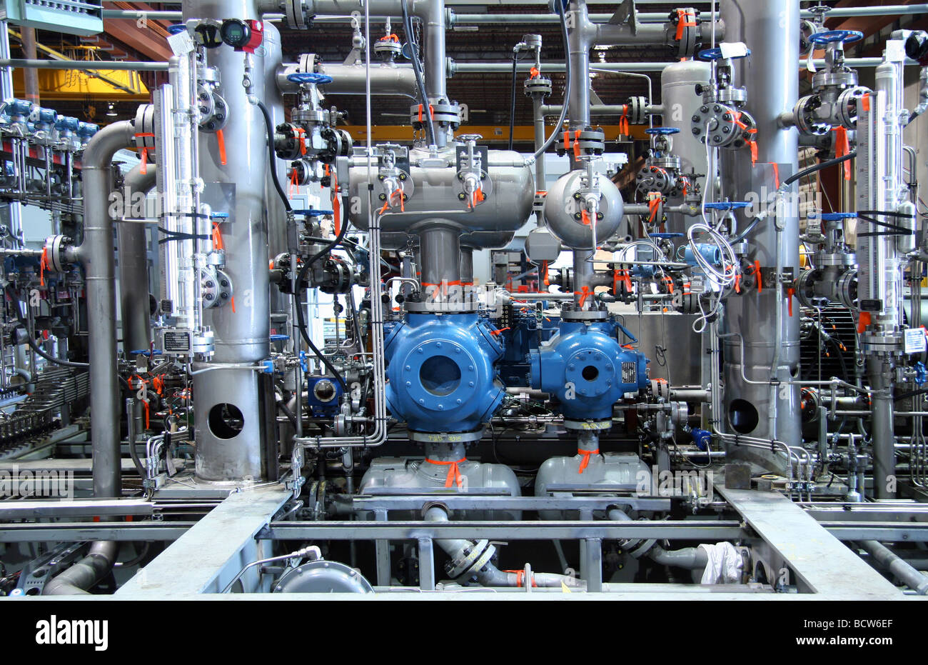 Machinery in a gas conservation plant Stock Photo - Alamy