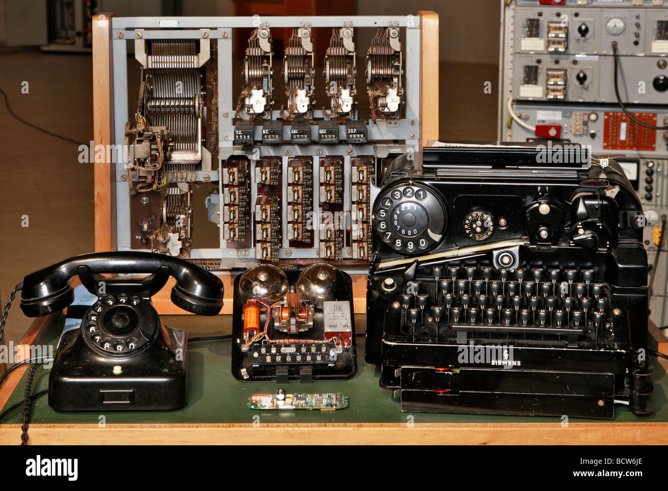 Analog mechanical switchboard facility, telephone W 48, Radom ...