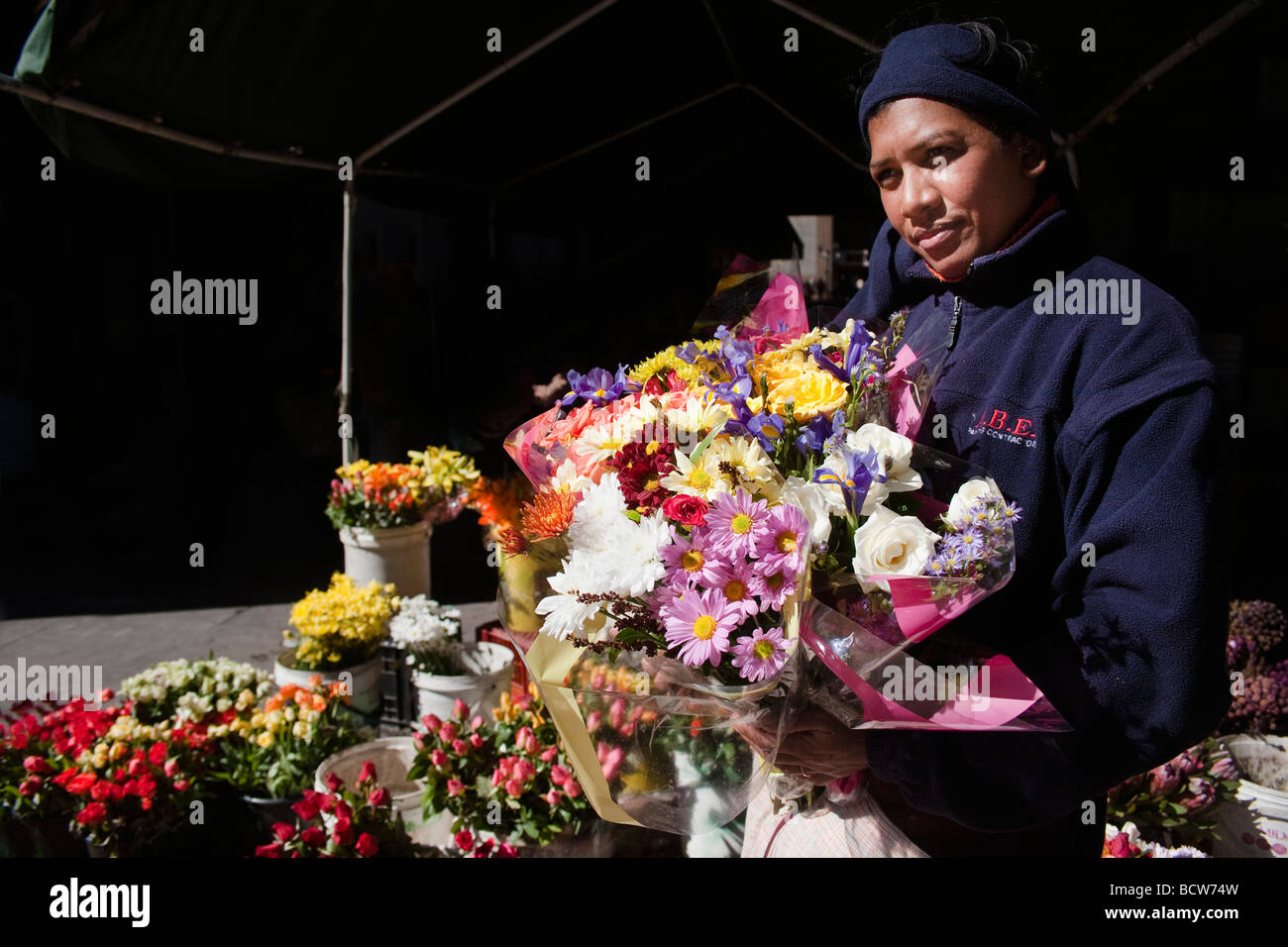 Flower lady Adderley Street Cape Town South Africa Stock Photo - Alamy