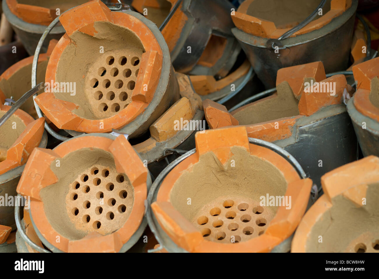 Clay pot barbecues on sale in a shop in Lamai, Koh Samui, Thailand ...