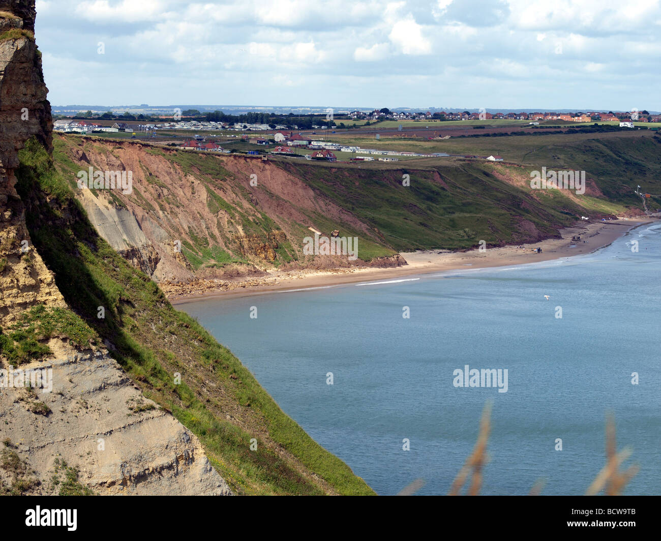 Cayton bay from the Cleveland way coast path,North Yorkshire Stock ...