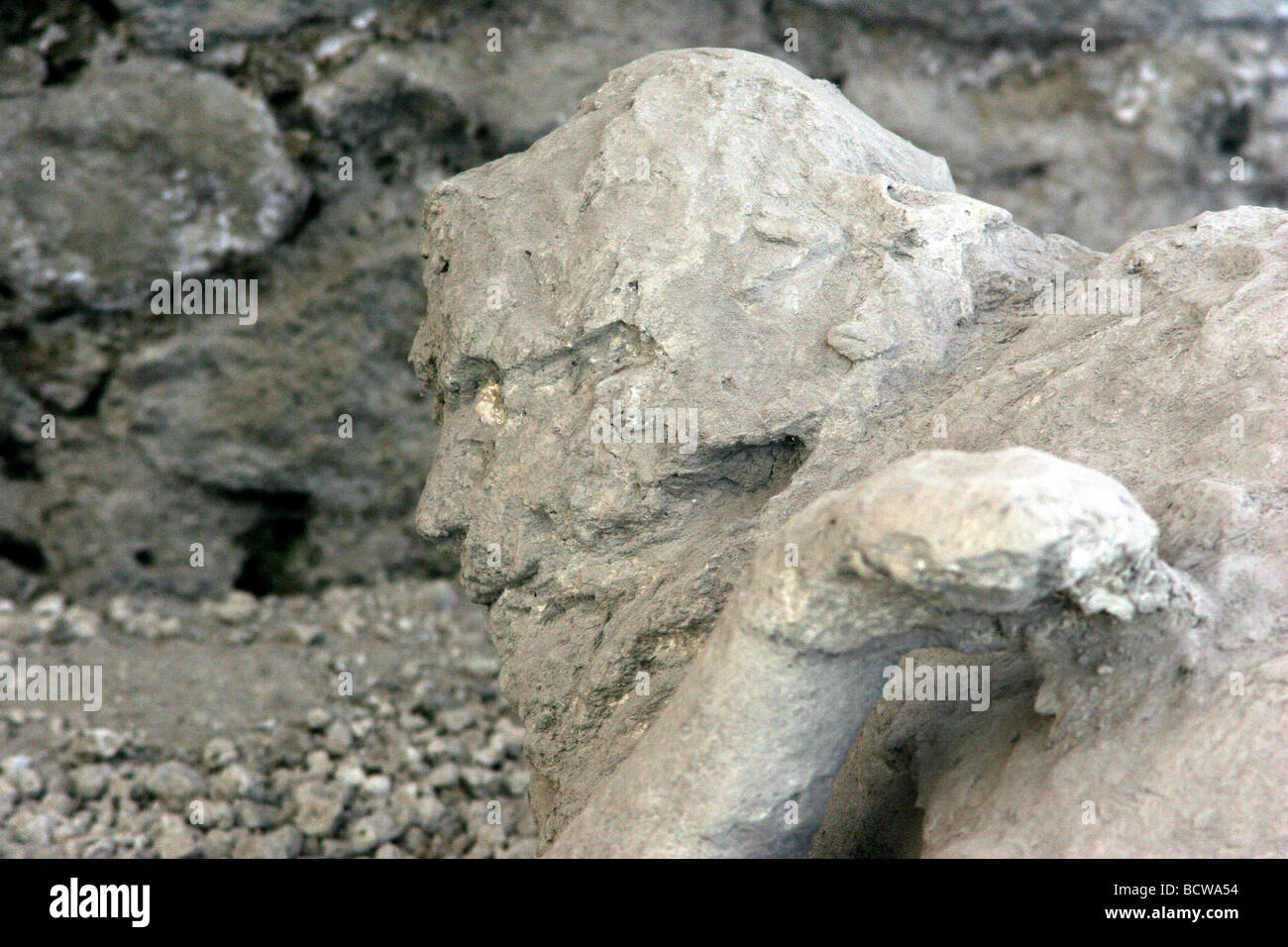 Pompeii Plaster Cast of a Victim Italy Stock Photo - Alamy