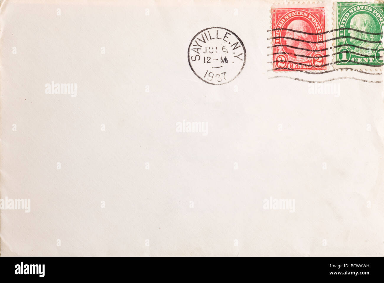 Vintage yellowed envelope with postmark stamp Stock Photo - Alamy