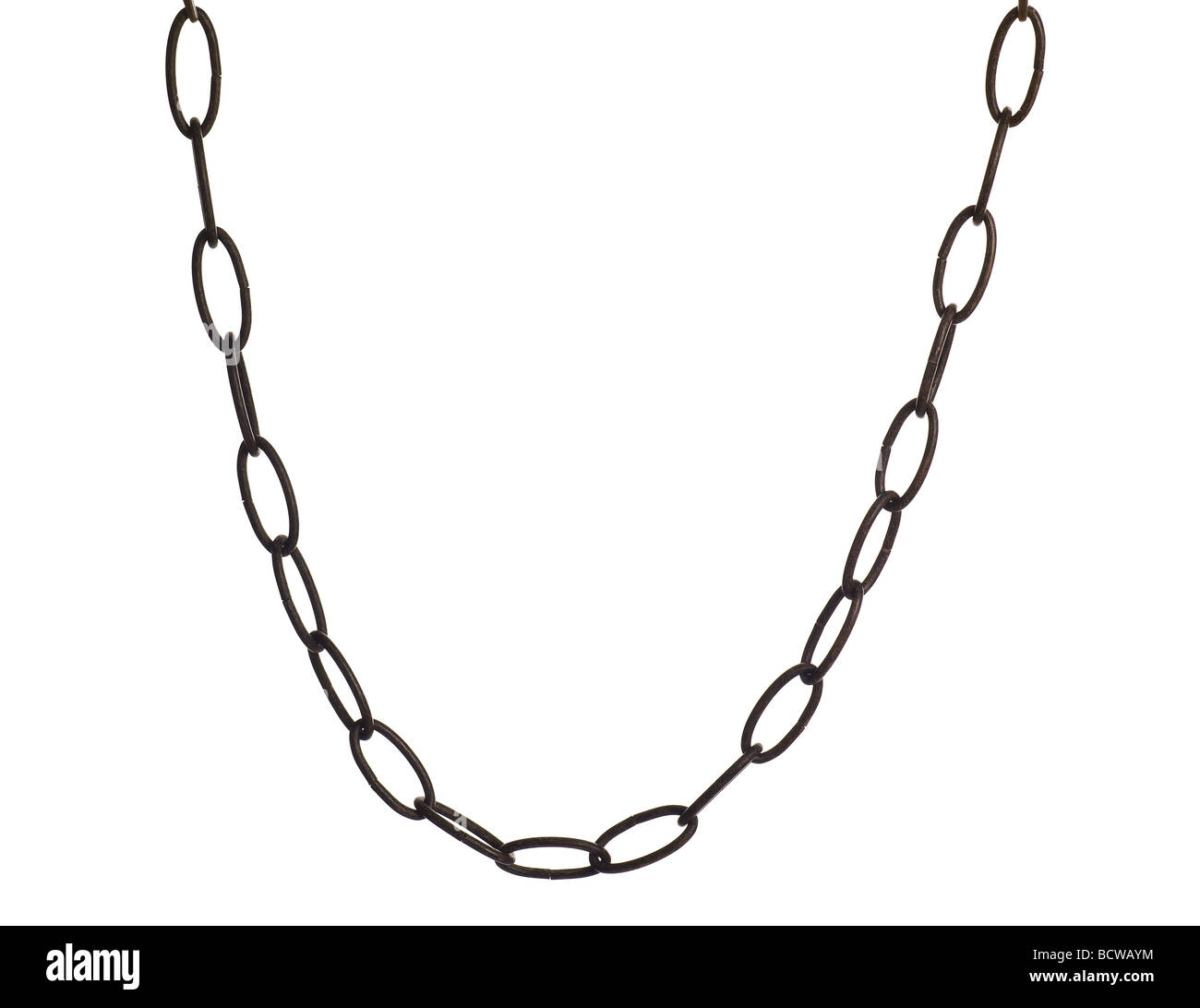 bronze chain links isolated on white background Stock Photo - Alamy