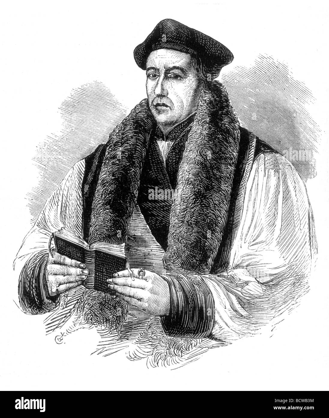 Portrait of Thomas Cranmer Archbishop of Canterbury during the reign of ...