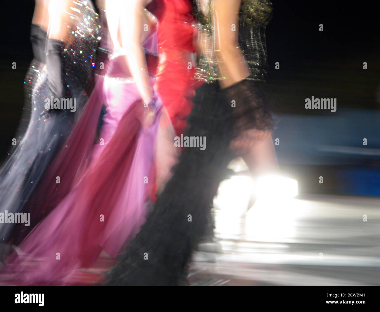 female models on catwalk at fashion show Stock Photo - Alamy