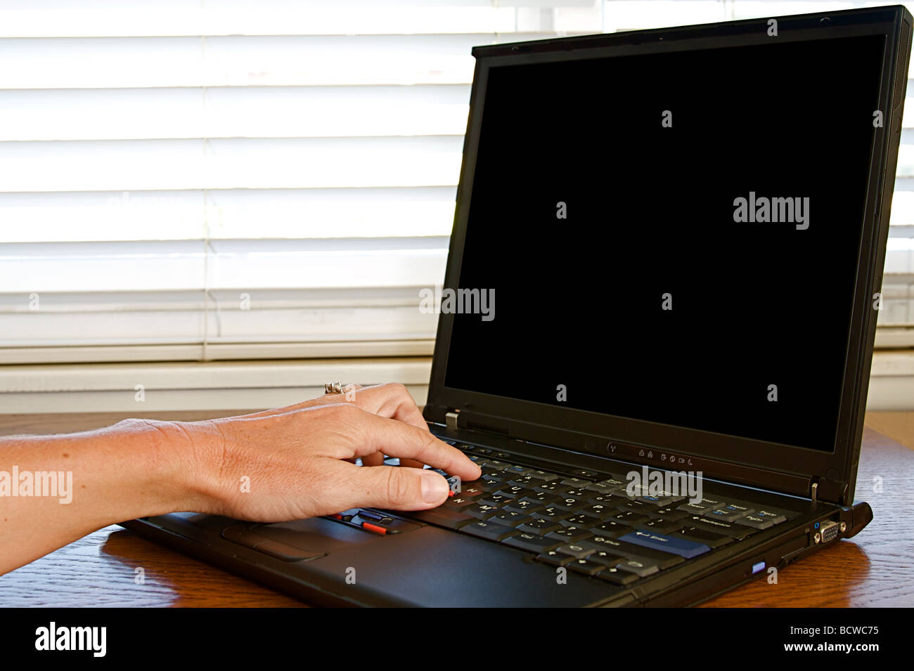 Blank Laptop Computer Stock Photo - Alamy