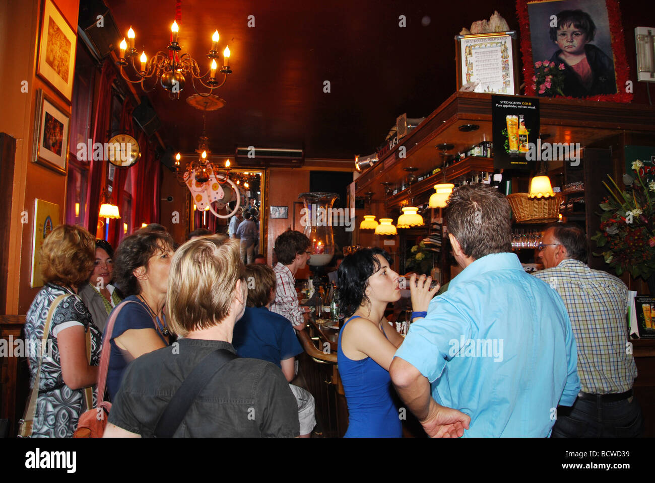 busy local pub cafe De Belsj, Maastricht Netherlands Stock Photo - Alamy