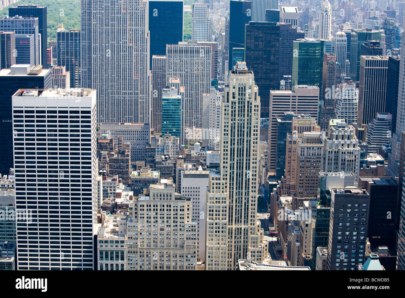 Aerial panoramic view over upper Manhattan from Empire State building ...
