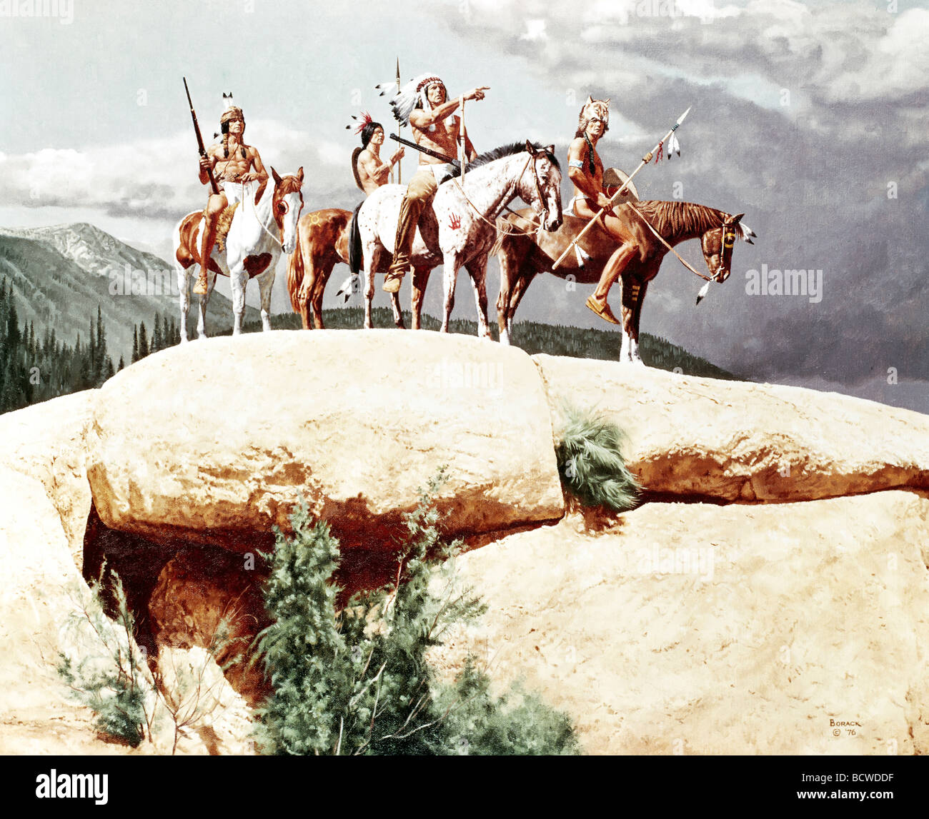 Indian horses painting hi-res stock photography and images - Alamy