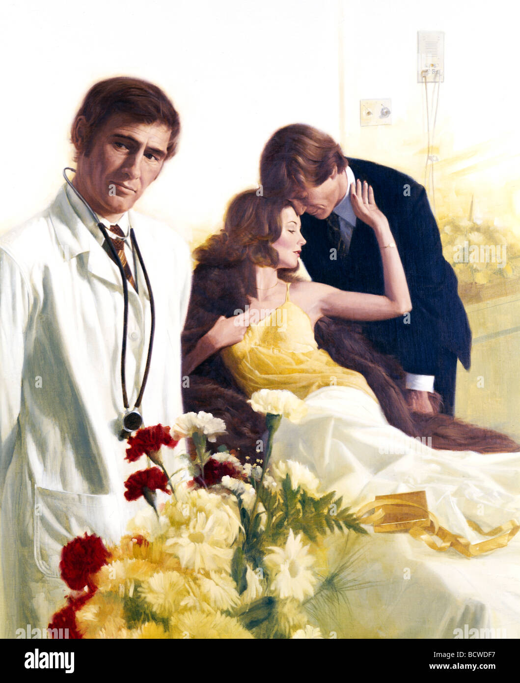 Young couple, doctor on the foreground by Stanley Borack, 20th century ...