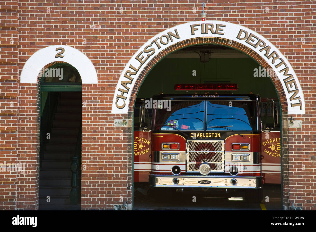 Entrance of a fire station, Charleston, South Carolina, USA Stock Photo ...