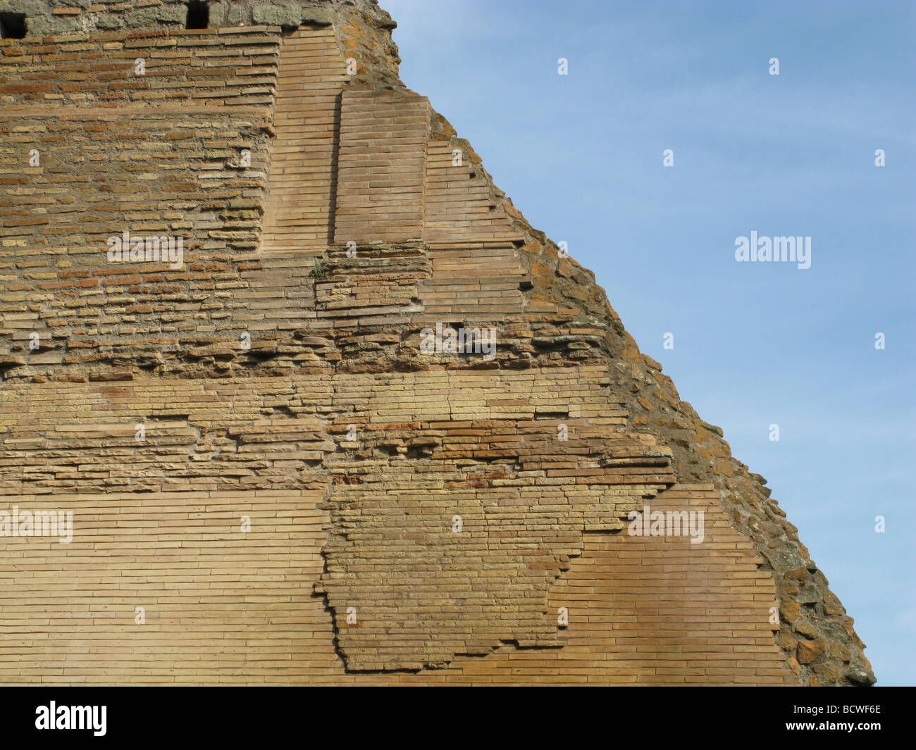 detail of tomb memorial side wall on the old appian way in rome italy ...