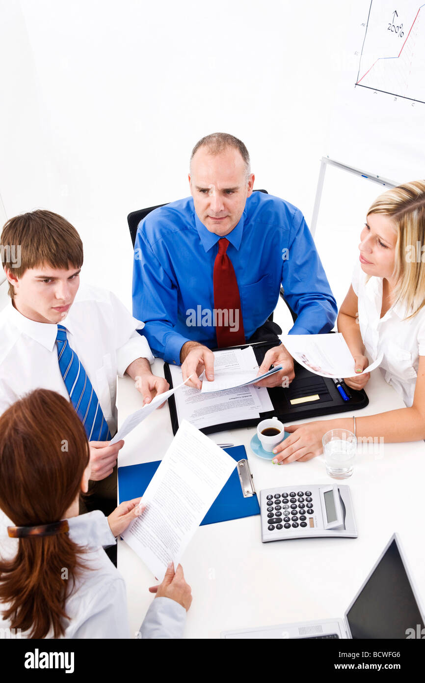 Woman talks to team hi-res stock photography and images - Alamy