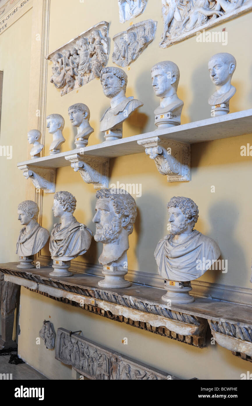 Europe vatican city Vatican Museum Roman marble busts on display Stock ...