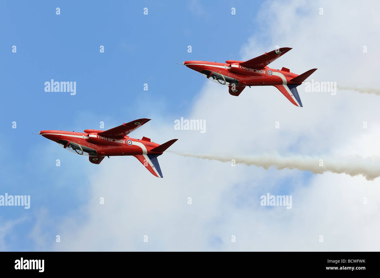 2 BAe Hawk Trainers from the British REad Arrows Aerobatic Display team ...