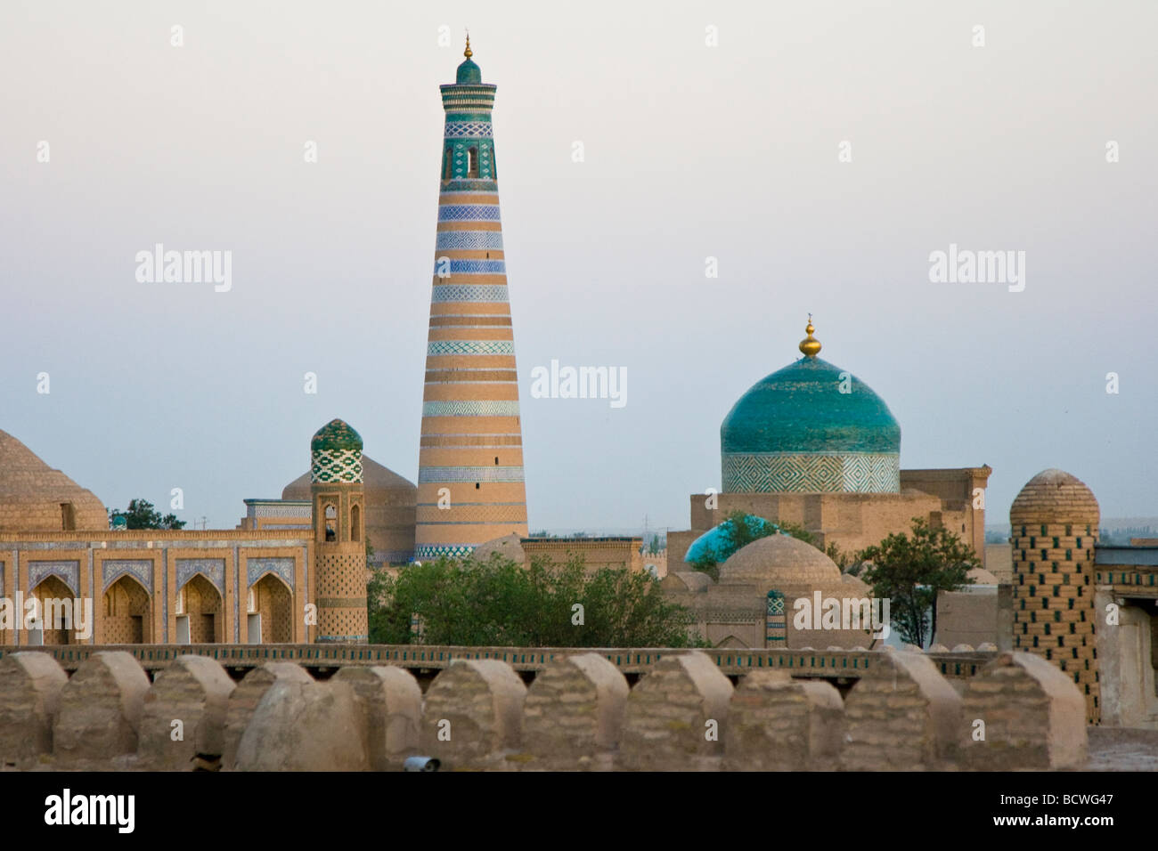 Minaret of Islam Khodja in Khiva Uzbekistan Stock Photo - Alamy