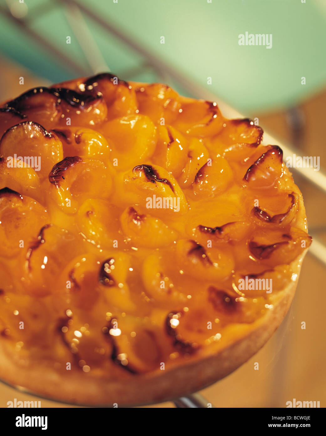 Apricot tart on rack Stock Photo - Alamy