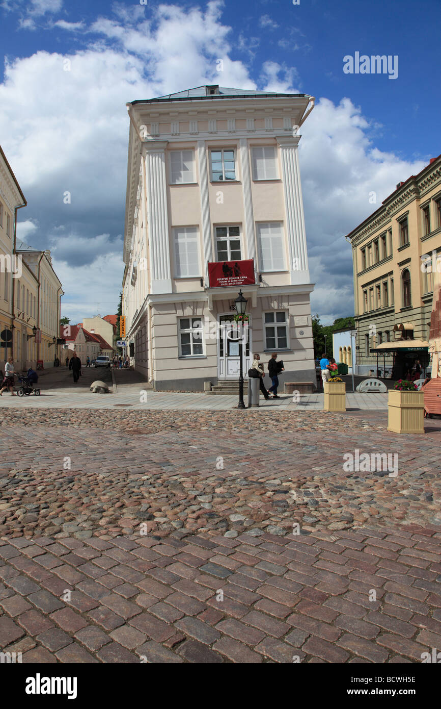 famous Leaning House (Barclay House) in the city of Tartu, (German ...