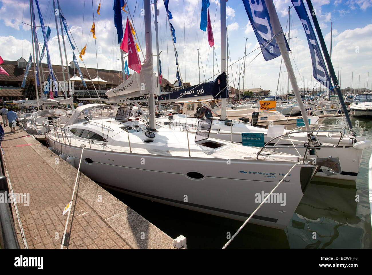 yachts for sale at the port solent boat show Stock Photo - Alamy