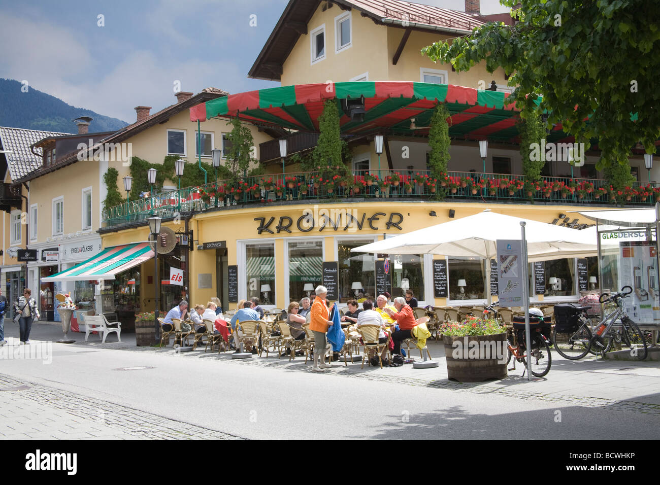 Garmisch Partenkirchen Bavaria Germany EU May Visitors at an open air ...