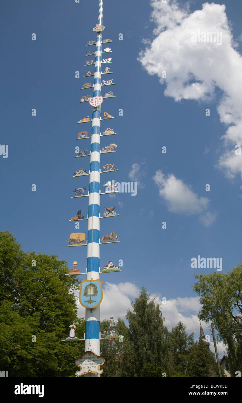 Rottenbuch Bavaria Germany EU June A totem pole with pictures ...