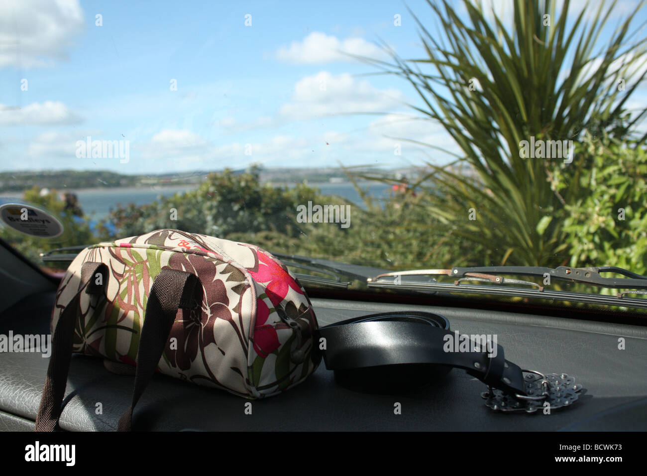 looking out of a car window over the sea Stock Photo - Alamy