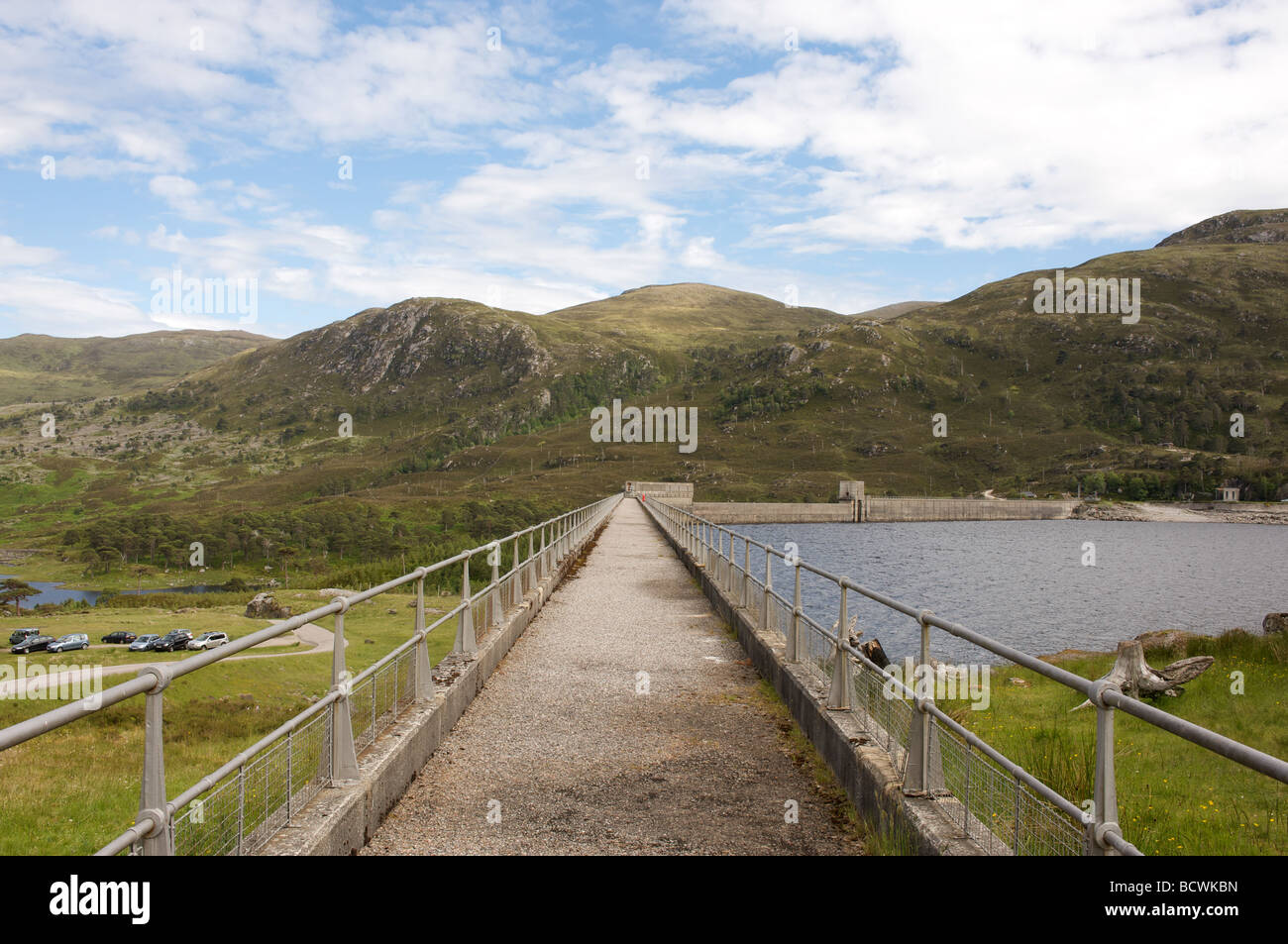 Mullardoch dam, part of the Affric-Beauly hydro-electric power scheme ...