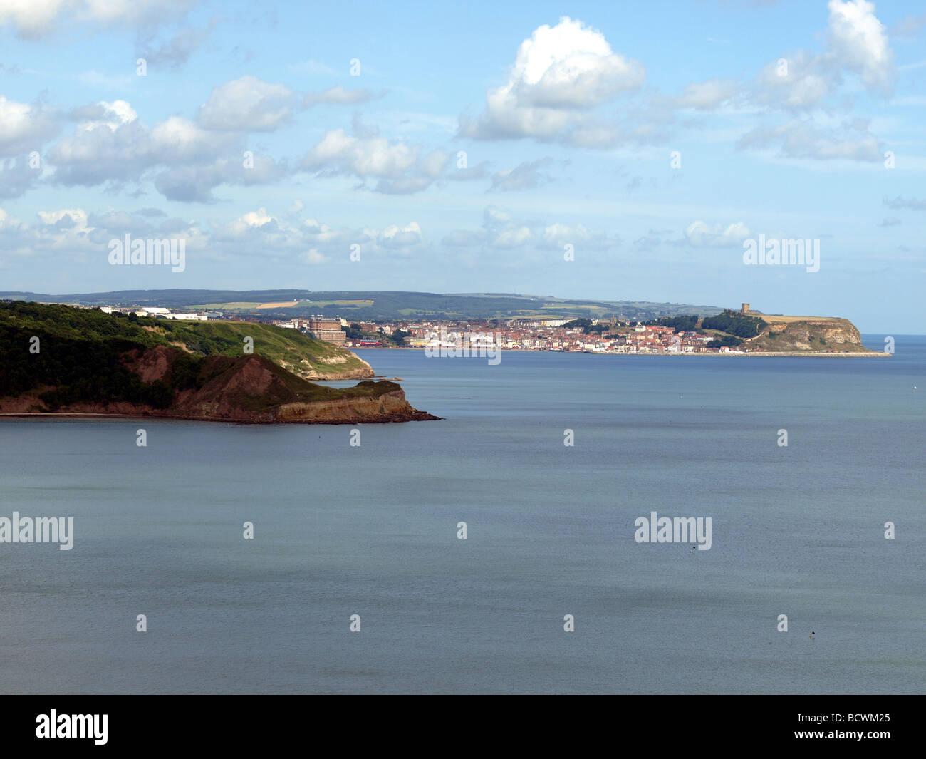 Scarborough bay from the Cleveland way coast path at cayton bay,North ...