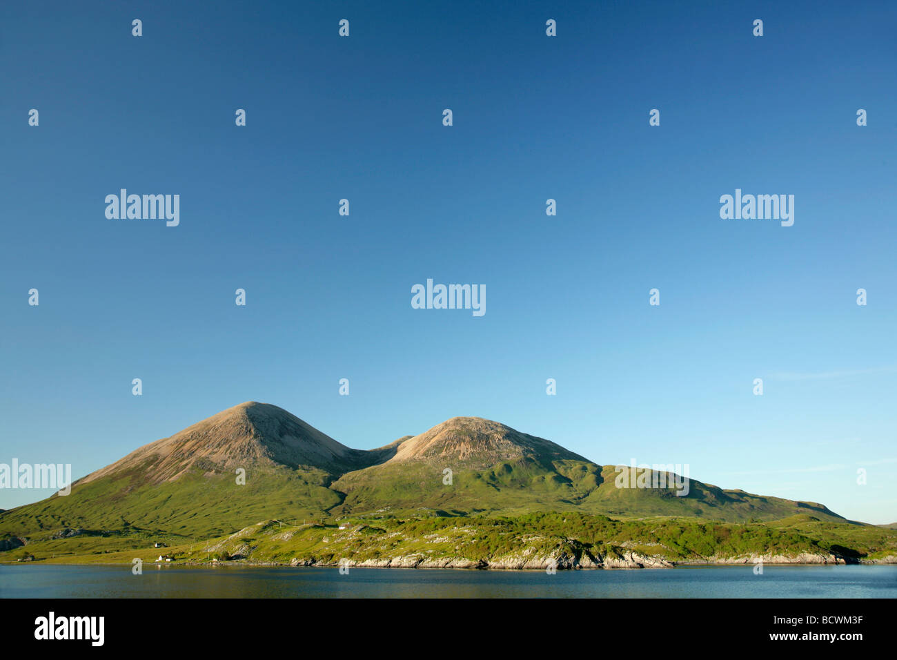 View across Loch Slapin near Torrin to Beinn Dearg Mhor (709m) and ...