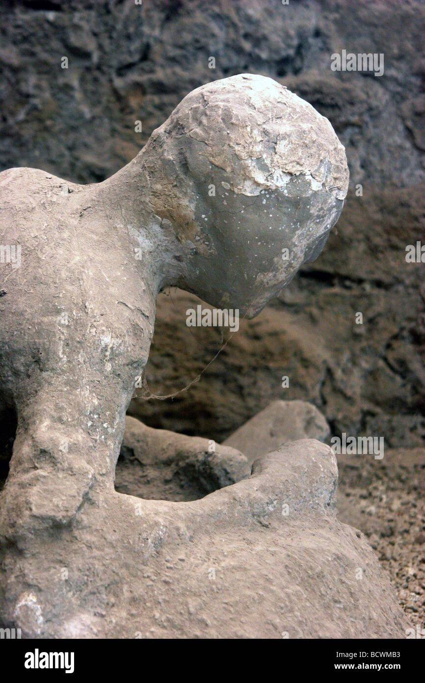 Pompeii Plaster Cast of a Victim Italy Stock Photo - Alamy