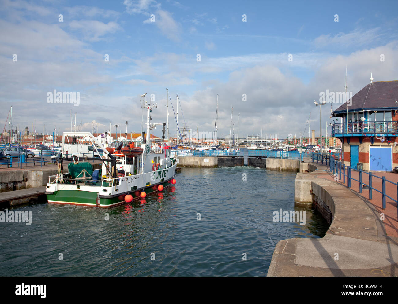 Dock gate to Hartlepool marina Stock Photo - Alamy